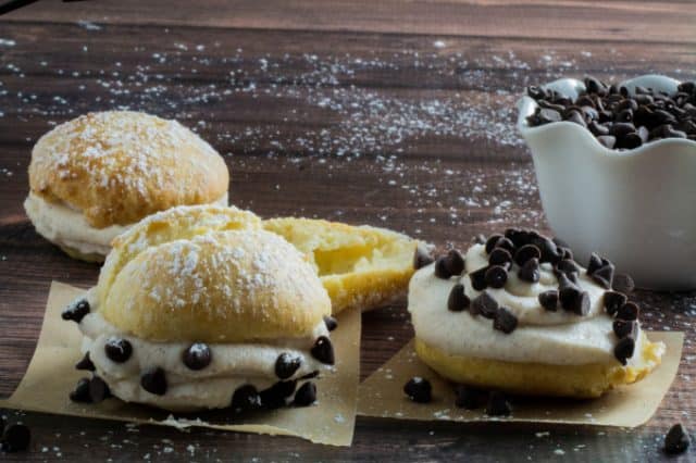 Gluten Free Cream Puffs With Cannoli Filling • Dishing Delish