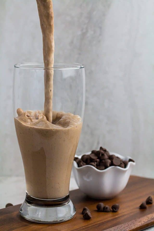Chocolate Chip Mocha Breakfast Smoothie • Dishing Delish