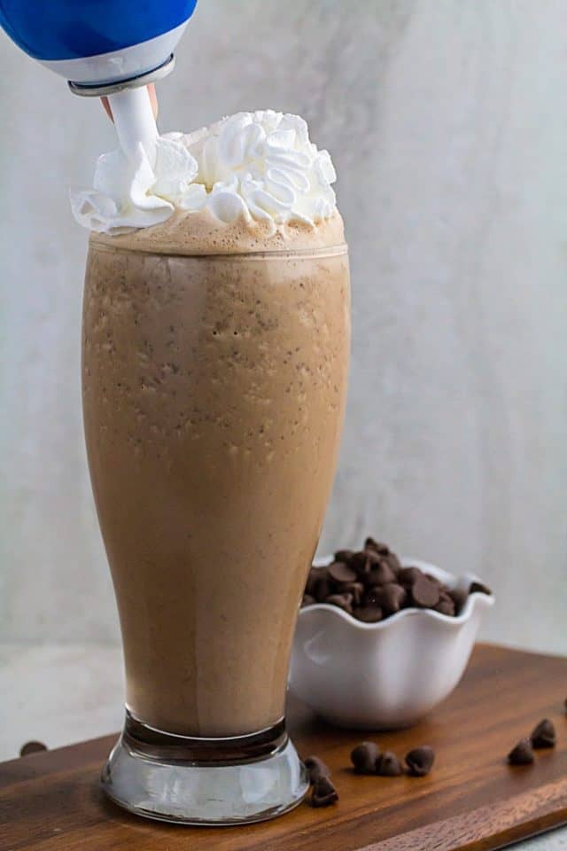 Chocolate Chip Mocha Breakfast Smoothie • Dishing Delish