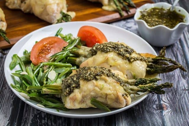 Asparagus Stuffed Chicken with Swiss • Dishing Delish