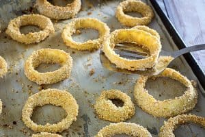 Crispy Oven Baked Gluten Free Onion Rings • Dishing Delish