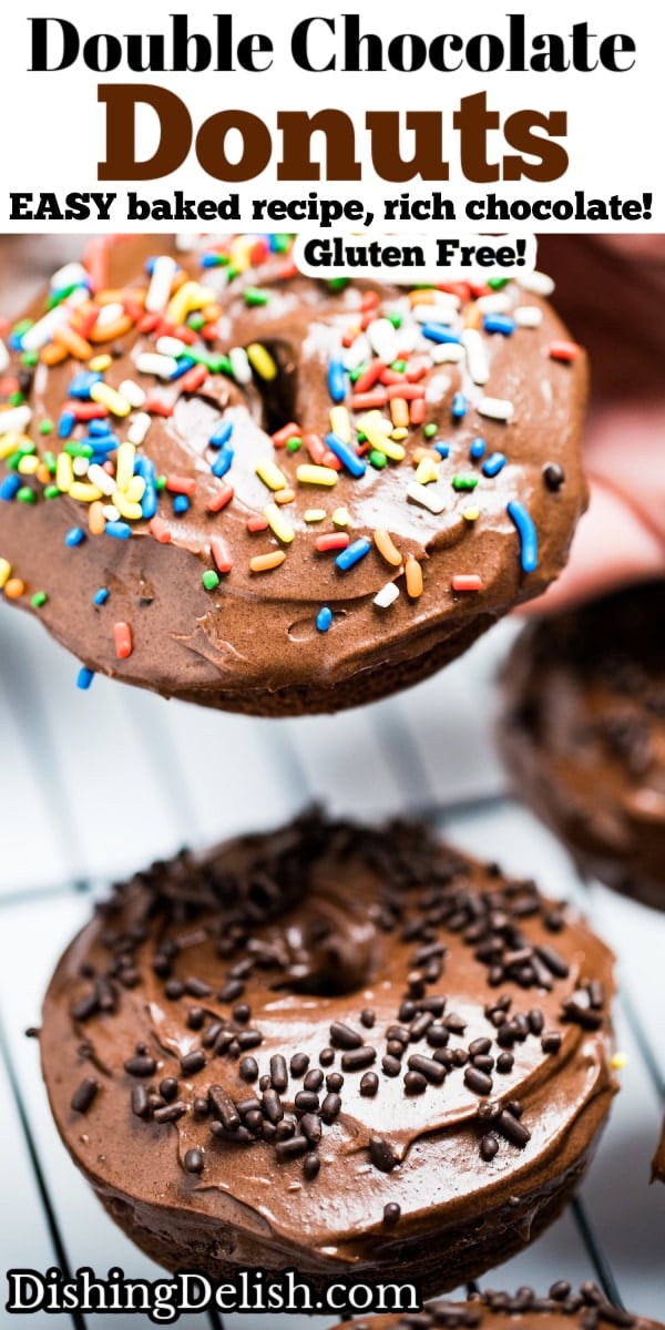 Double Chocolate Donuts • Dishing Delish
