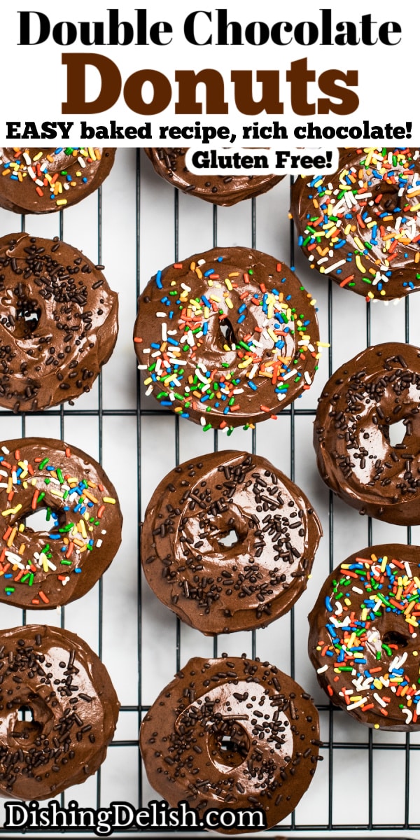 Double Chocolate Donuts • Dishing Delish