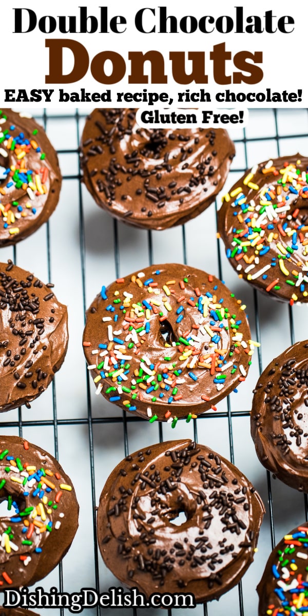 Double Chocolate Donuts • Dishing Delish