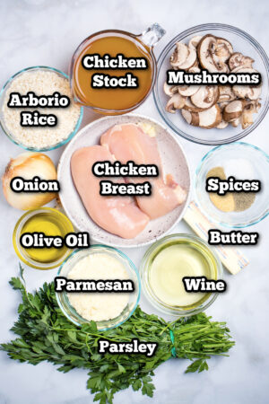 Creamy Mushroom Chicken Risotto (Gluten Free!) • Dishing Delish