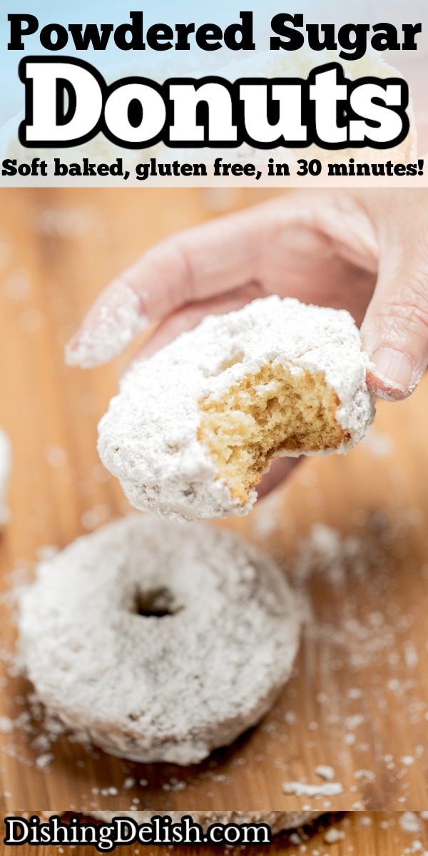 Easy Powdered Sugar Donuts • Dishing Delish