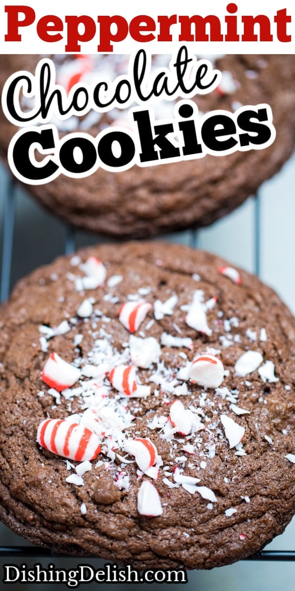 Easy Peppermint Chocolate Cookies • Dishing Delish