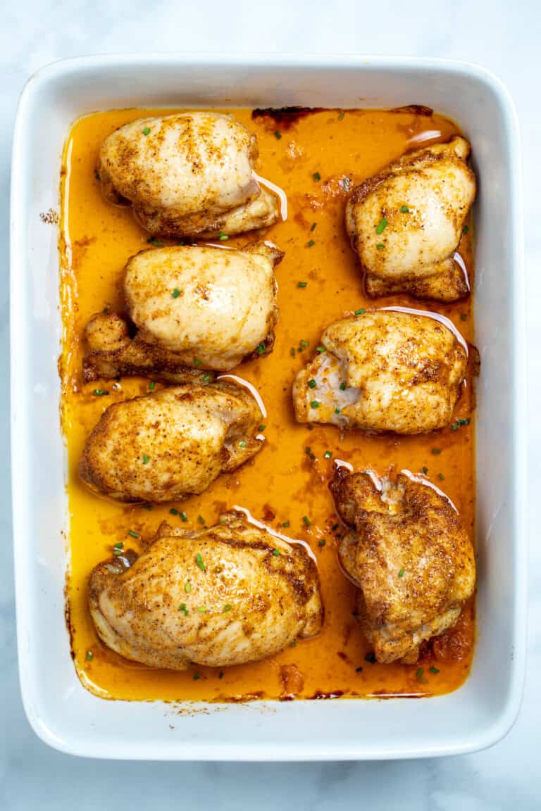 Baked Boneless Skinless Chicken Thighs • Dishing Delish