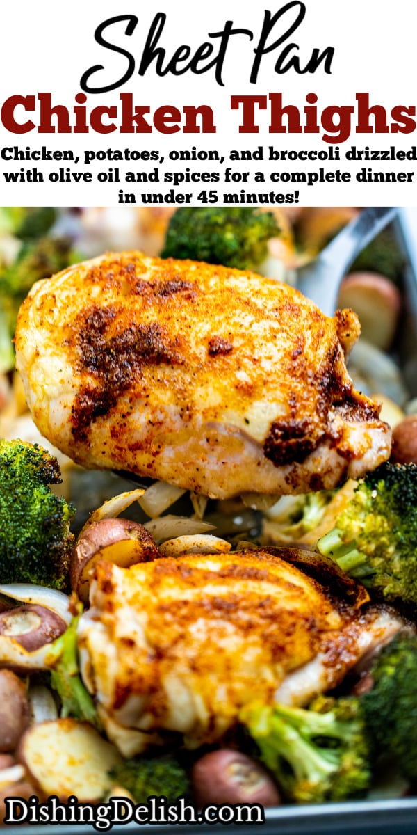 Sheet Pan Chicken Thighs • Dishing Delish
