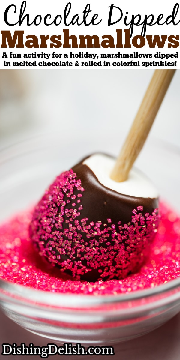 Chocolate Dipped Marshmallows • Dishing Delish