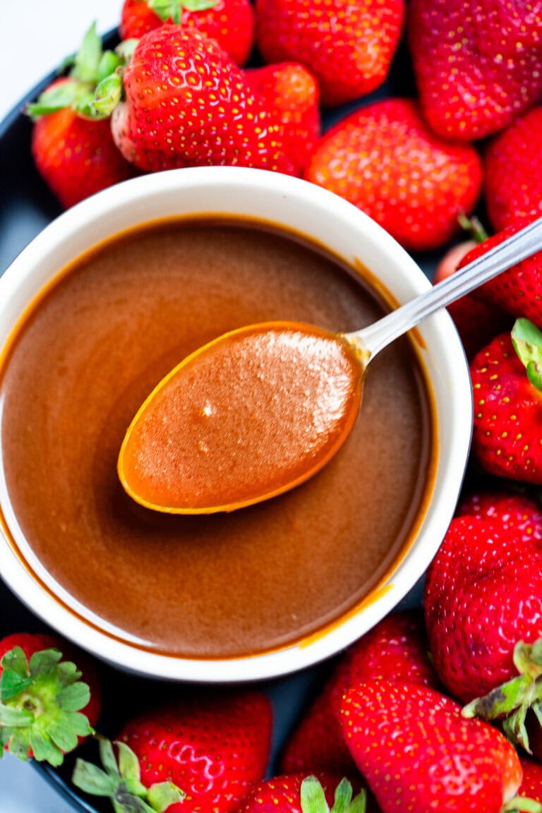 Homemade Caramel Sauce • Dishing Delish