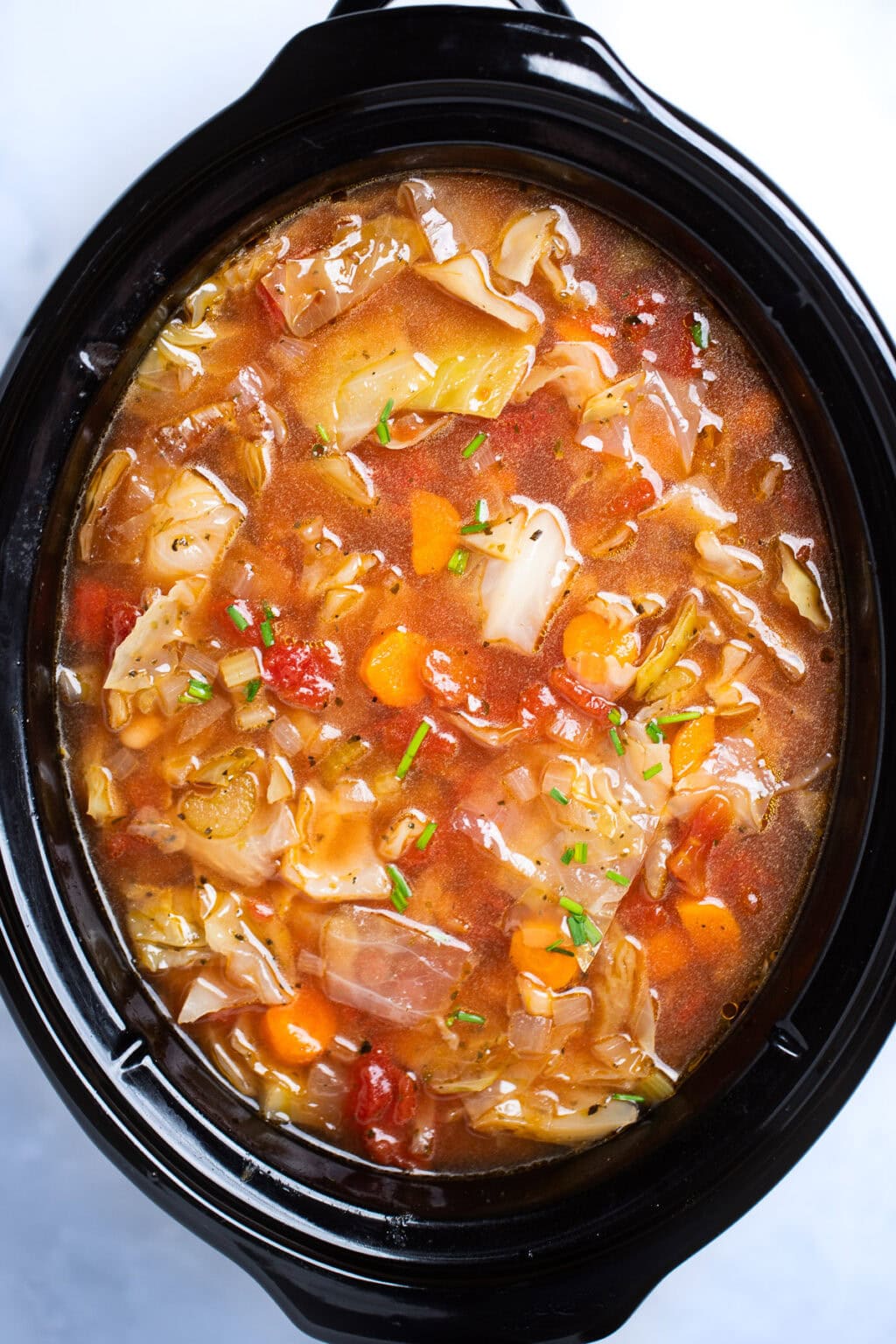 Slow Cooker Cabbage Soup • Dishing Delish