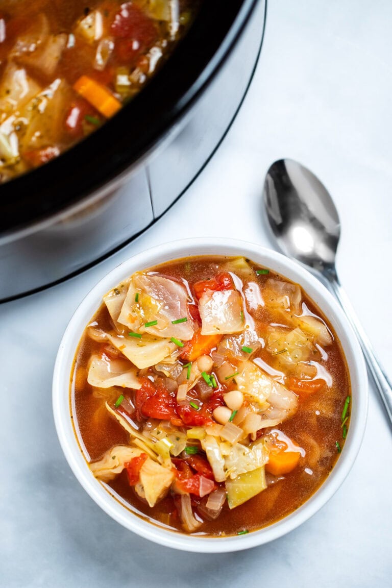 Slow Cooker Cabbage Soup • Dishing Delish