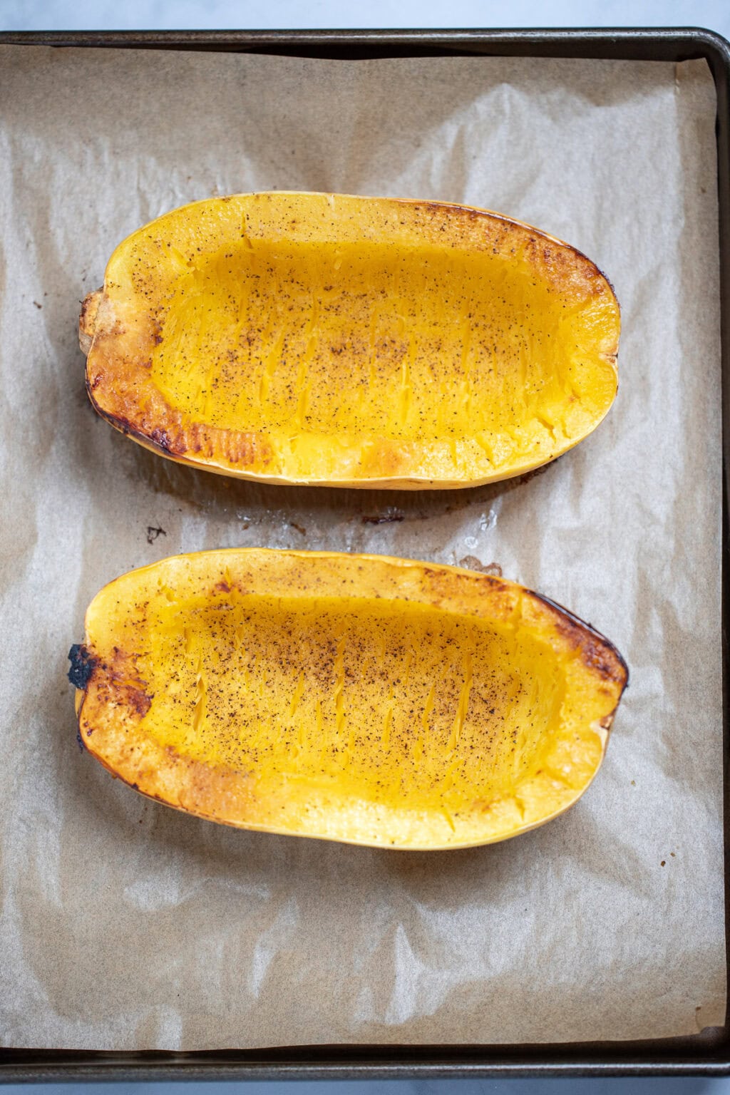 Roasted Spaghetti Squash • Dishing Delish