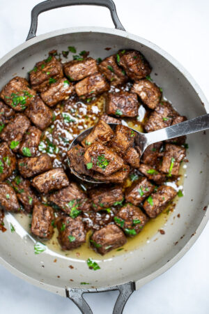 Garlic Butter Steak Bites • Dishing Delish